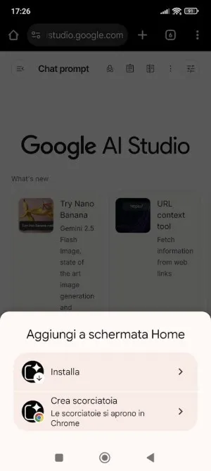 Google AI Studio sempre a portata di mano: usalo come app Android | IlSoftware.it