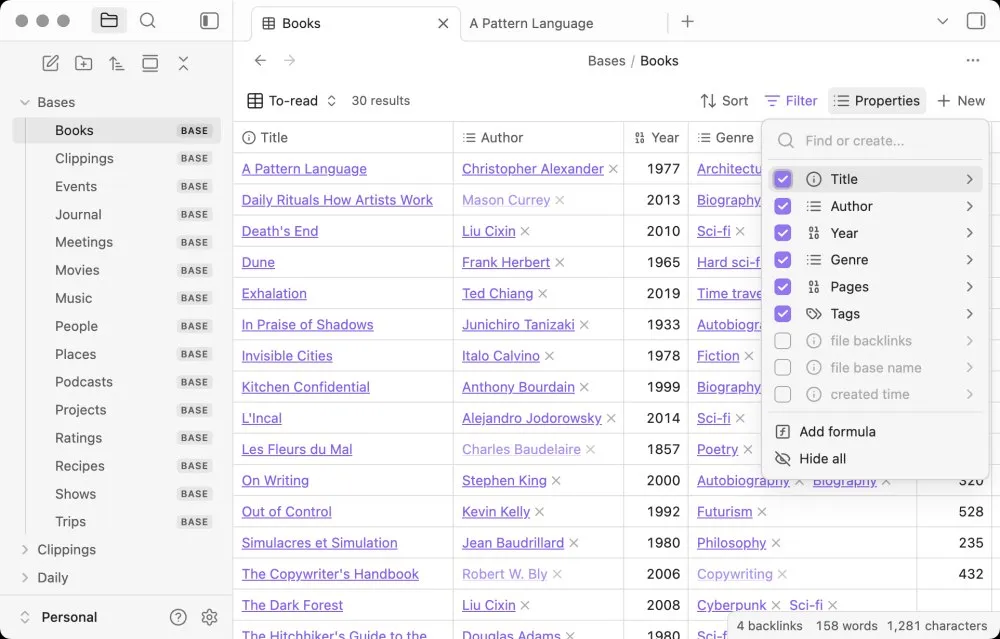Obsidian Bases: il database Markdown che cambia tutto nella gestione delle Note