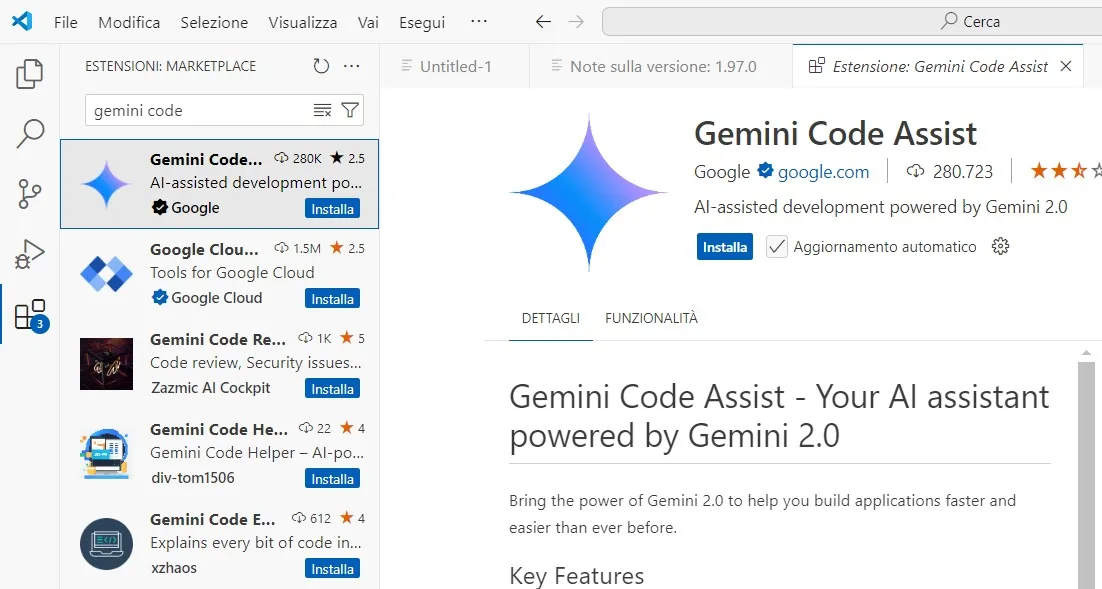 Come usare Gemini Code Assist con Visual Studio Code, senza limiti ...