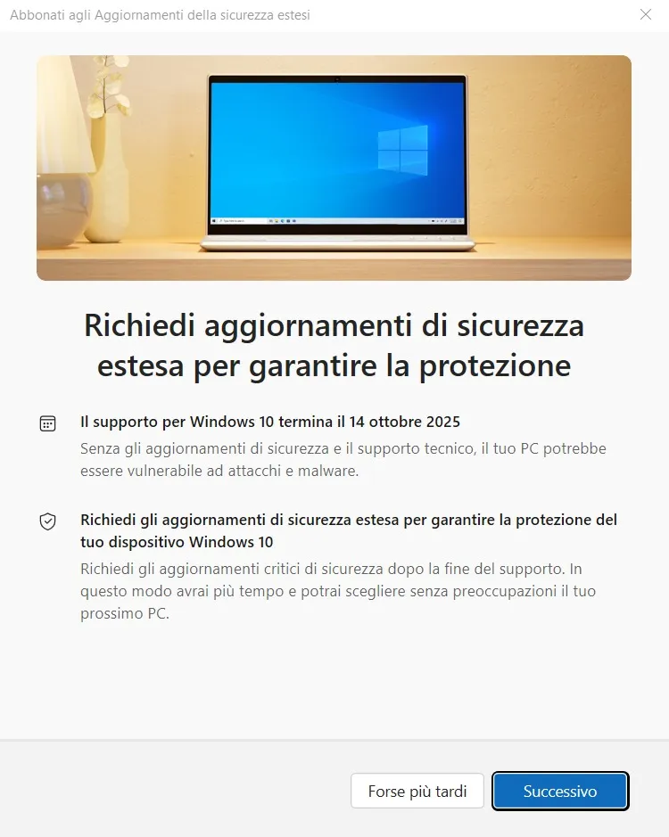 Windows 10 ESU GRATIS: come ricevere aggiornamenti di sicurezza fino al 2026 (minima ...