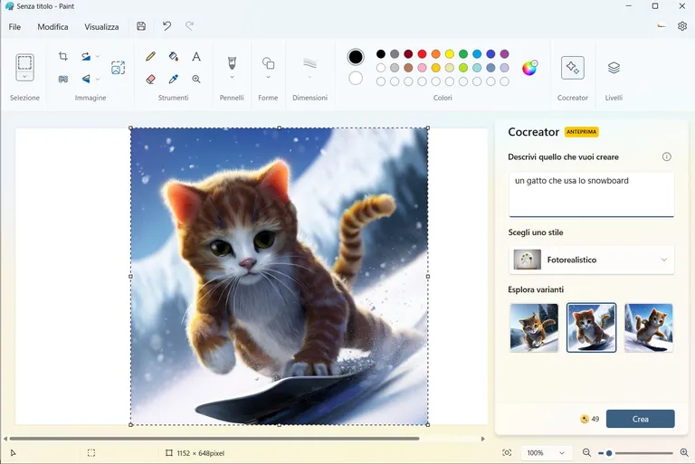 Cocreator: generare immagini con Microsoft Paint e l'intelligenza ...