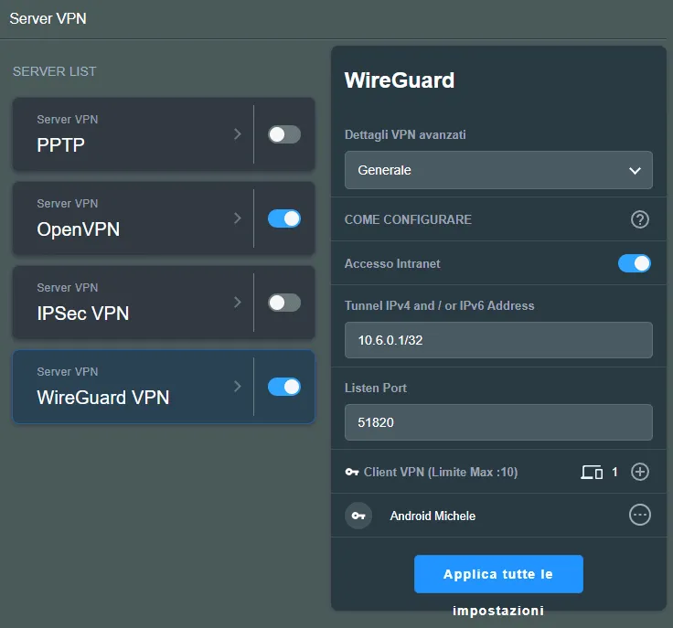 WireGuard: client VPN più intelligente e configurazione del server sul router | IlSoftware.it
